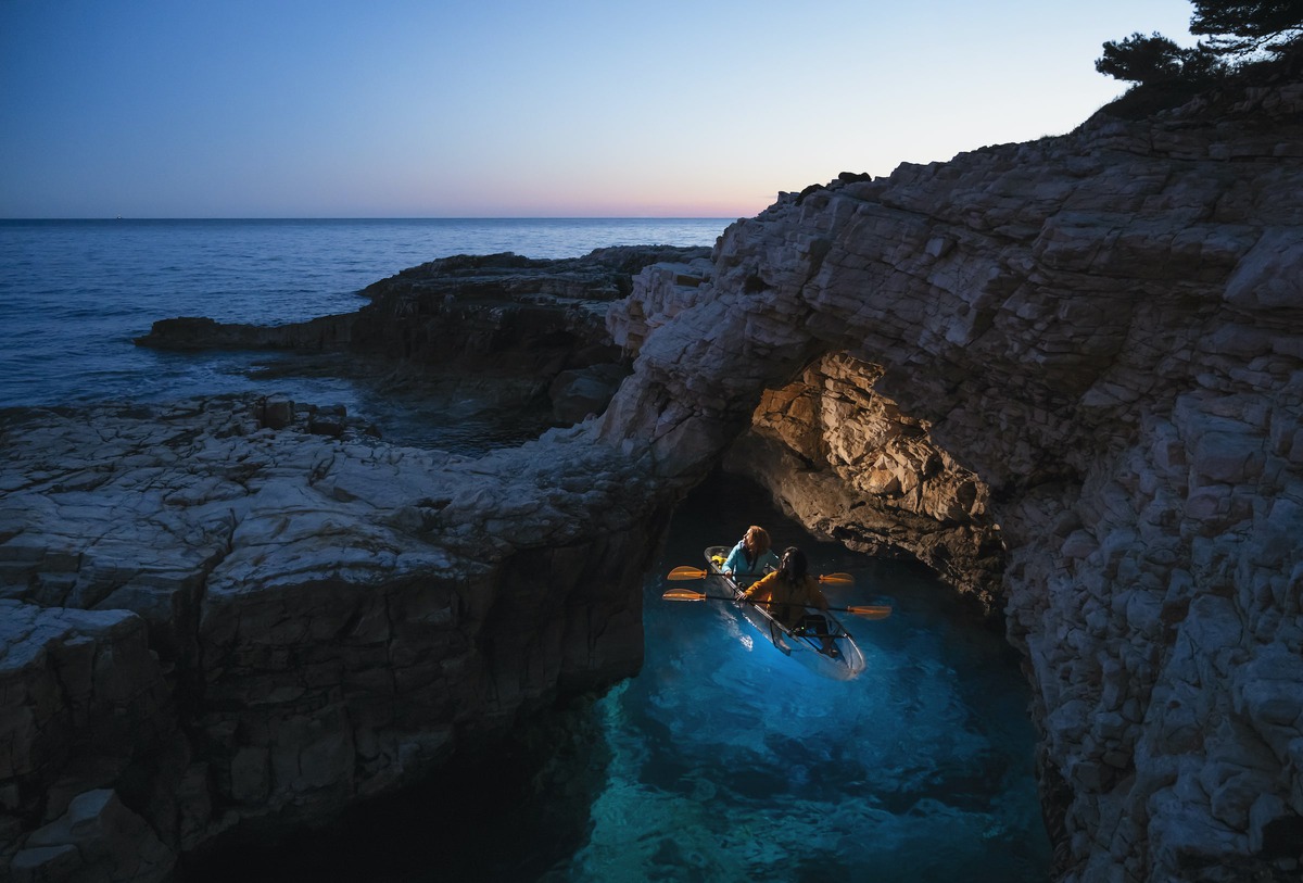 Transparent Kayak Glow Night Tour to the Blue Cave | Metta Float ...